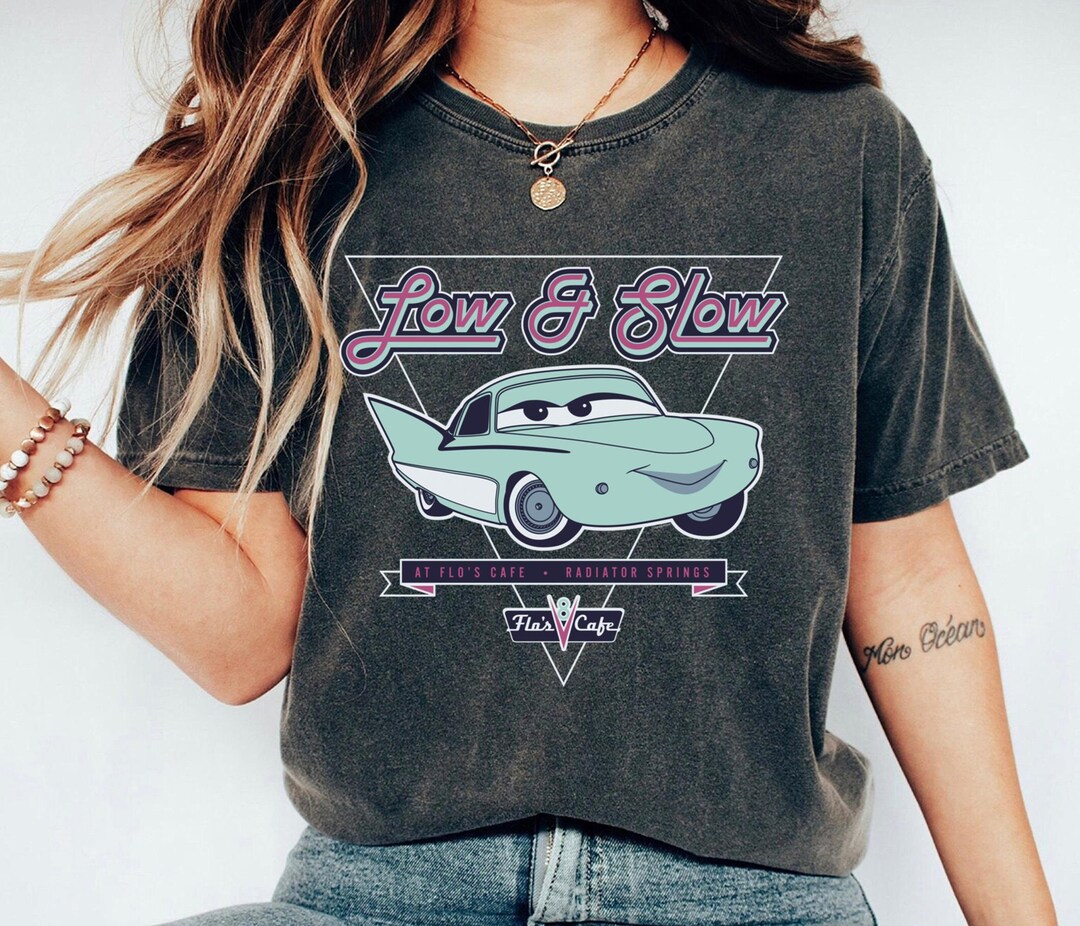 Flo Low & Slow at Flos V8 Café Shirt, Cars Movie T-shirt, Racer Tee ...