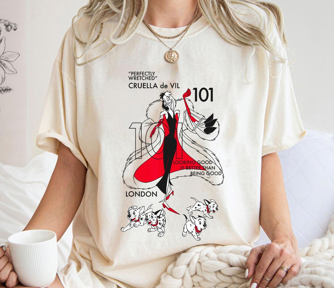 Cruella De Vil Fashion Poster Shirt, 101 Dalmatians Shirt, Disney ...