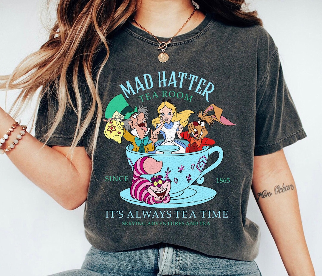 Vintage Alice in Wonderland Shirt, Mad Hatter T-shirt, Tea Party Tee ...