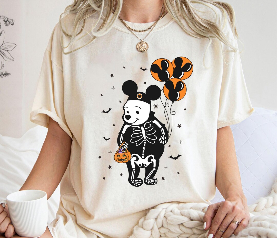 Winnie the Pooh Skeleton Halloween Shirt, Halloween Costume Tee, Disney ...