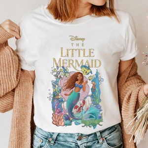 Retro Little Mermaid Shirt, Black Little Mermaid Shirt, Black Ariel ...