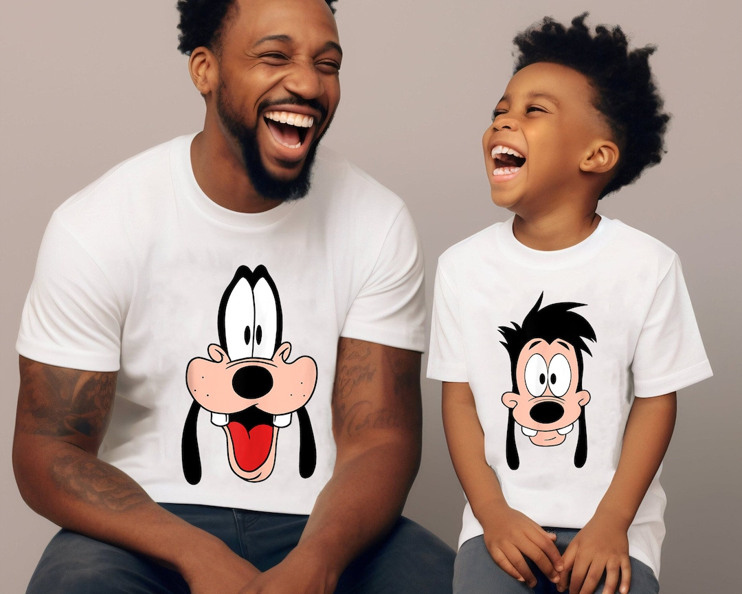 Custom Goofy and Max Big Face Shirts, A Goofy Movie T-shirt, Father and ...