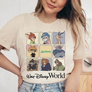 Zootopia Walt Disney World Retro Characters Shirt, Judy Hopps, Nick ...
