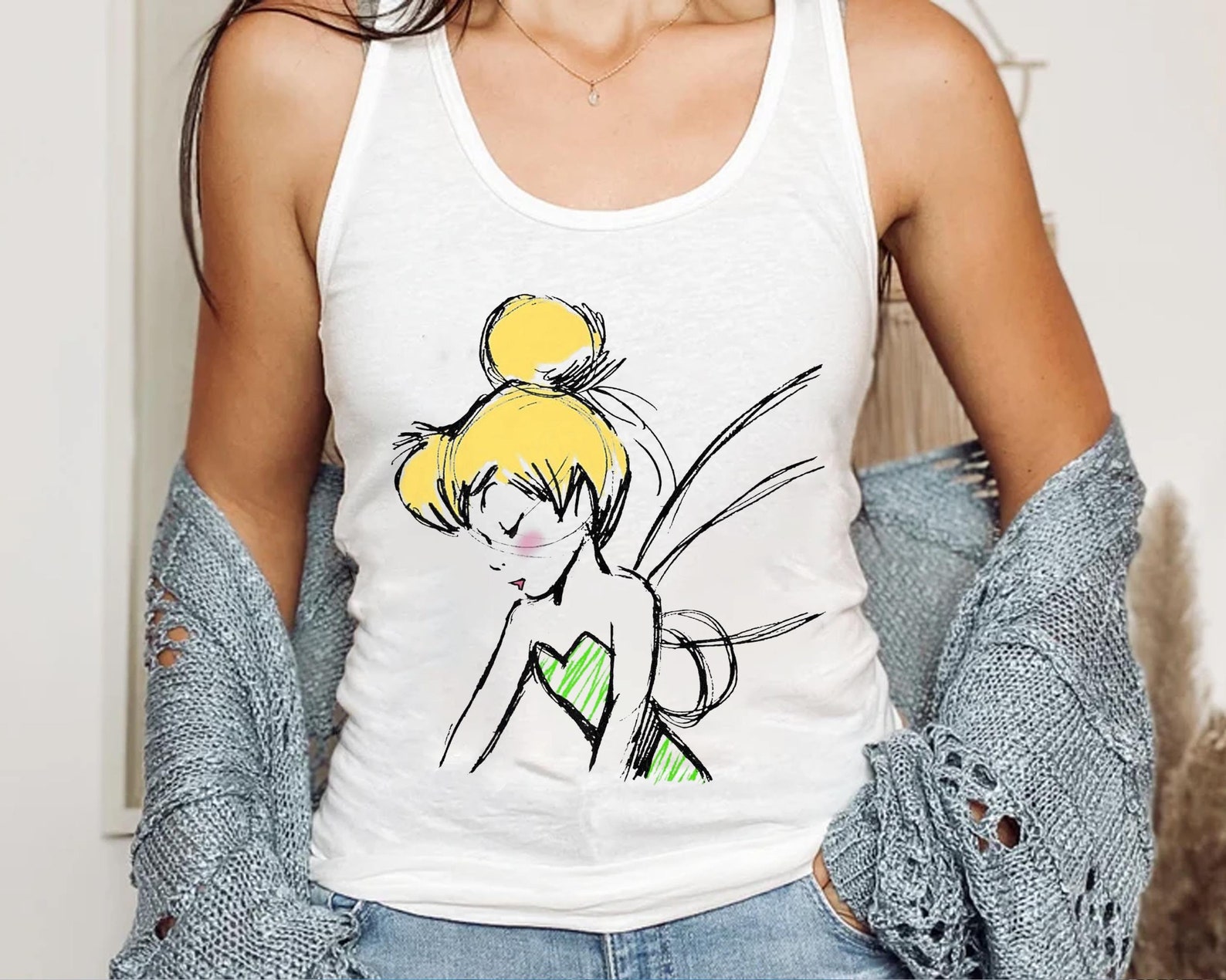 Tinker Bell Sketch Shirt Peter Pan Tank Top Disney and Pixar - Etsy
