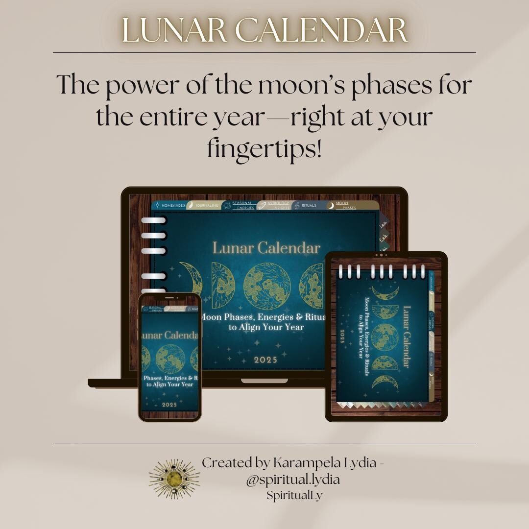 2025 Lunar Calendar | Digital Moon Phase Planner With Rituals ...