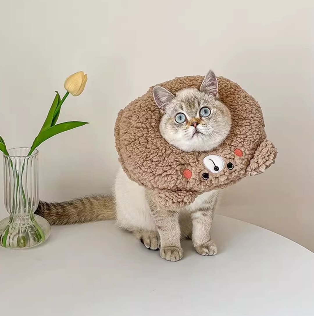 Cute Animal Shaped Elizabethan Collar for Cats, Cat Dog Soft Recovery ...