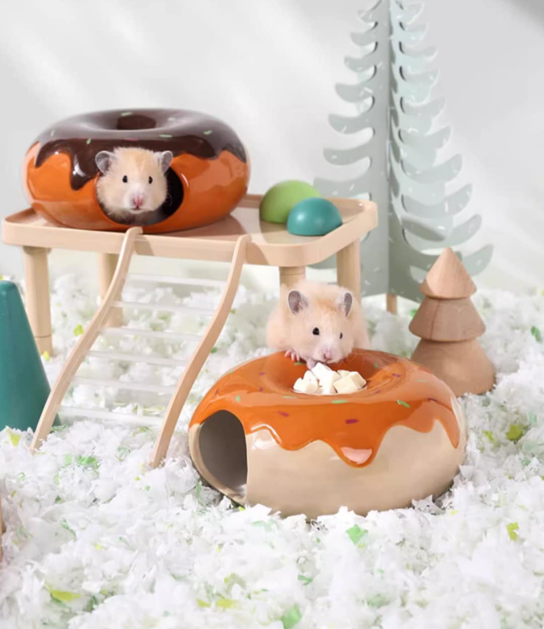 Donut-shaped Hamster Ceramic Nest, Ceramic Bear Hideout House,hamster ...