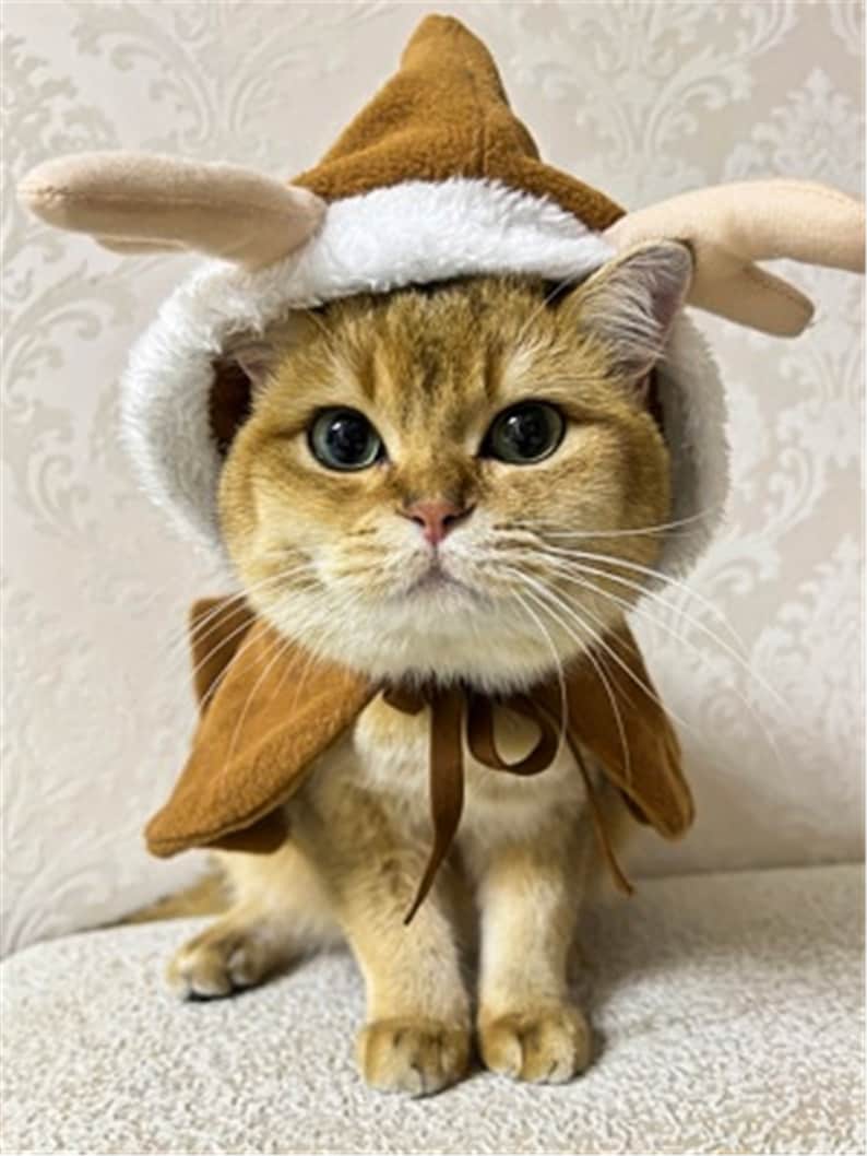 Elk Polar-fleece Cute Cat Cloak Christmas Pet Costume Cloak - Etsy