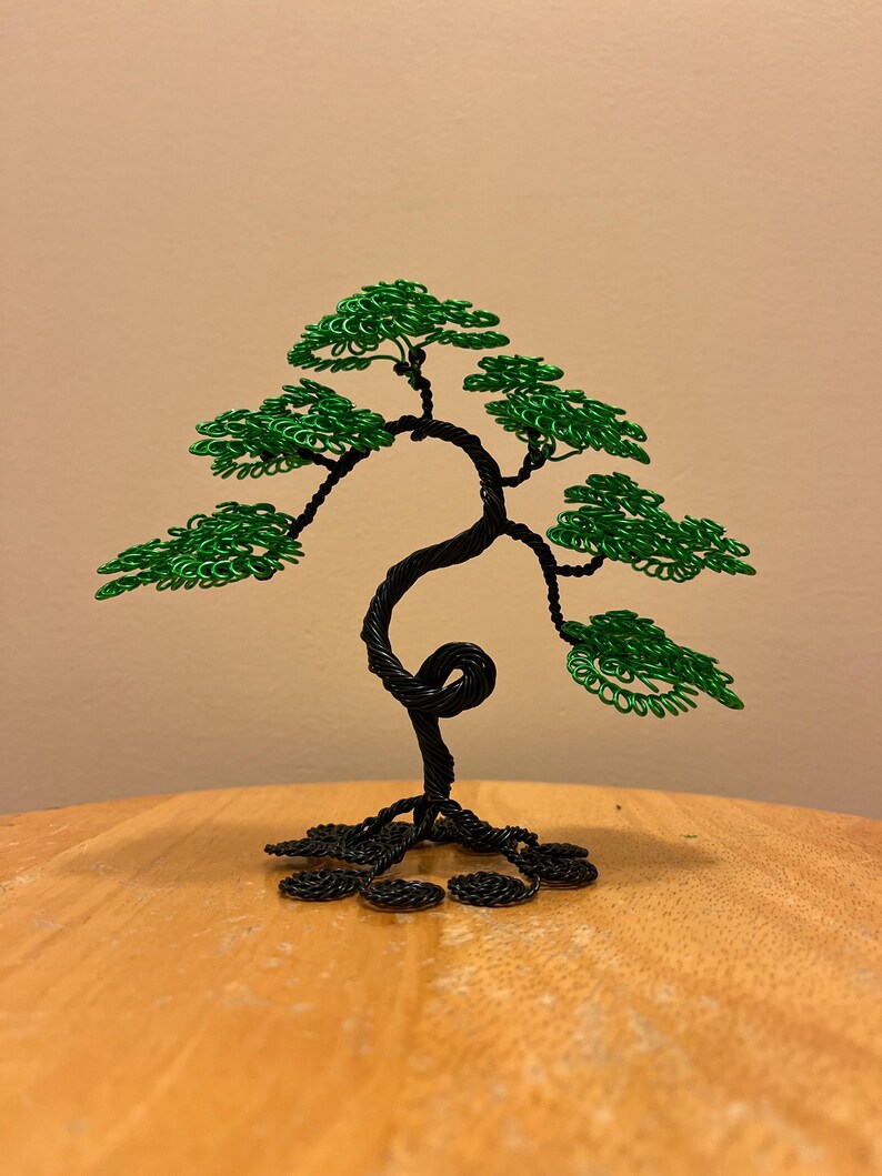 Handmade Wire Bonsai Tree- Black and Green - Etsy