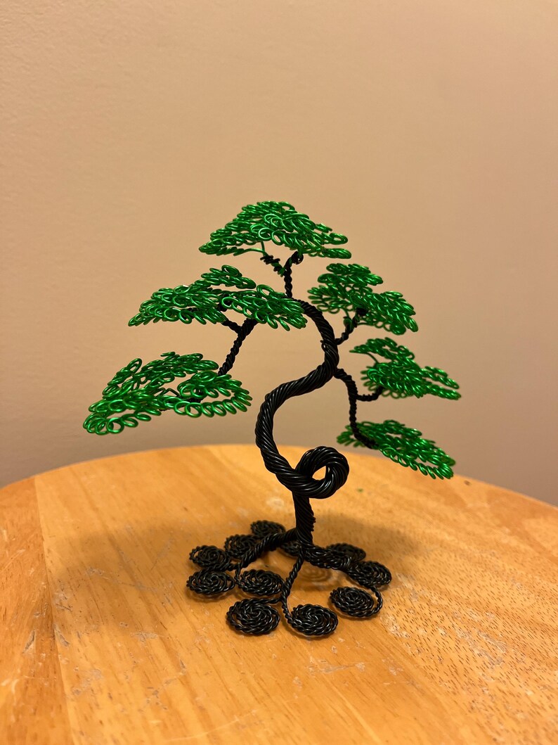 Handmade Wire Bonsai Tree- Black and Green - Etsy