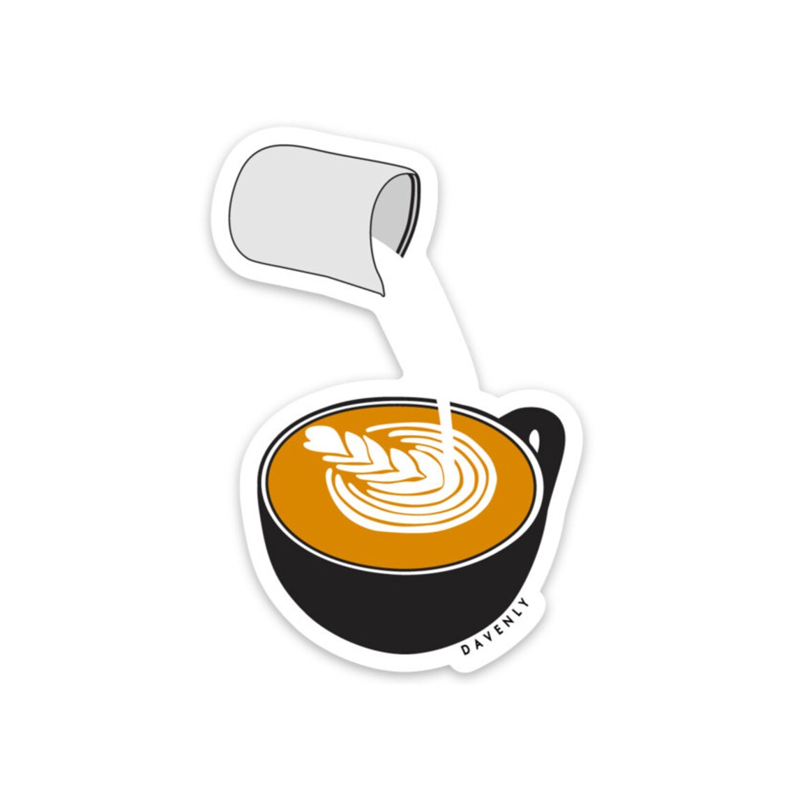 Latte Sticker Coffee Sticker Vinyl Matte Finish - Etsy