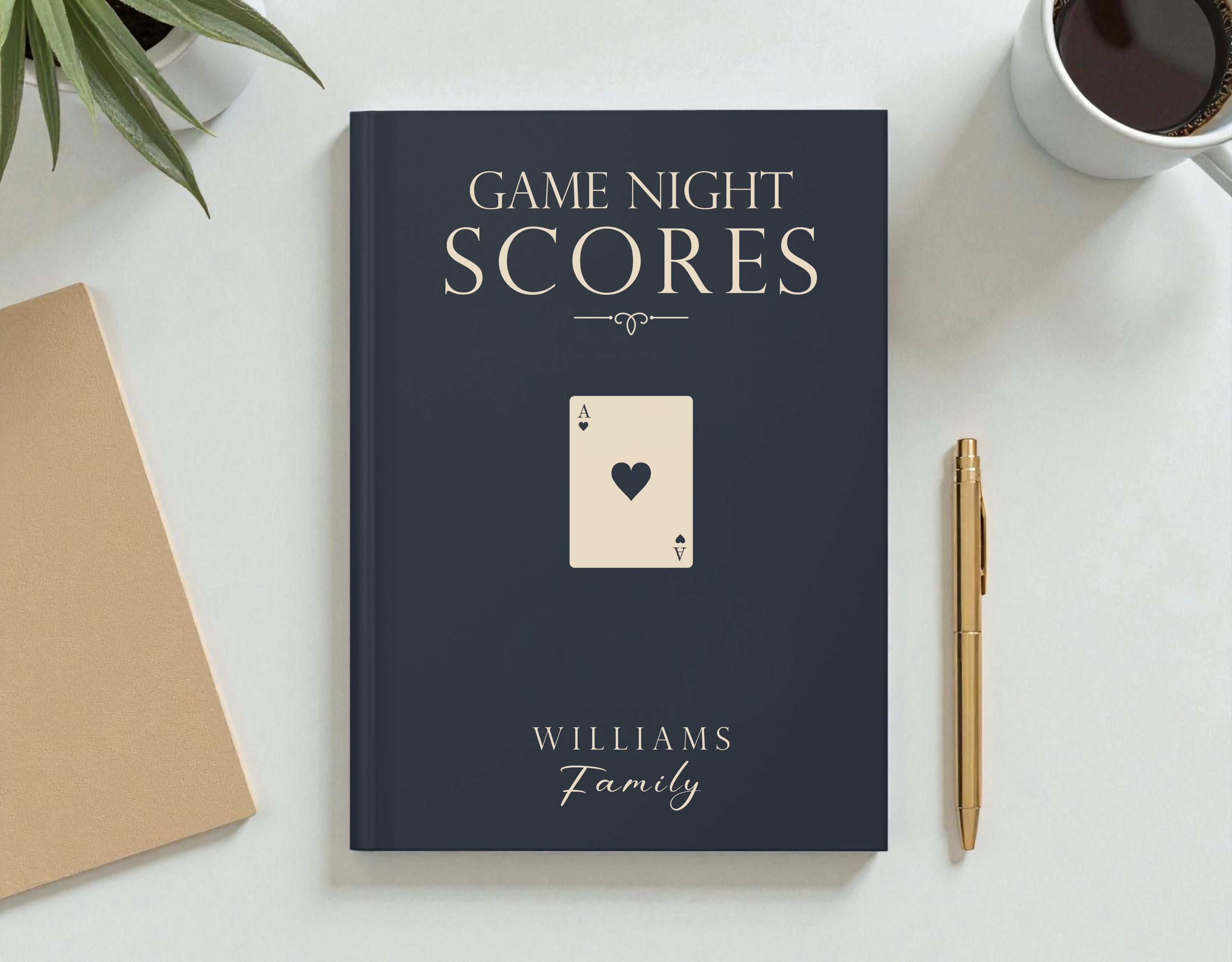 Personalized Family Game Night Score Book: Hardcover Journal Custom ...