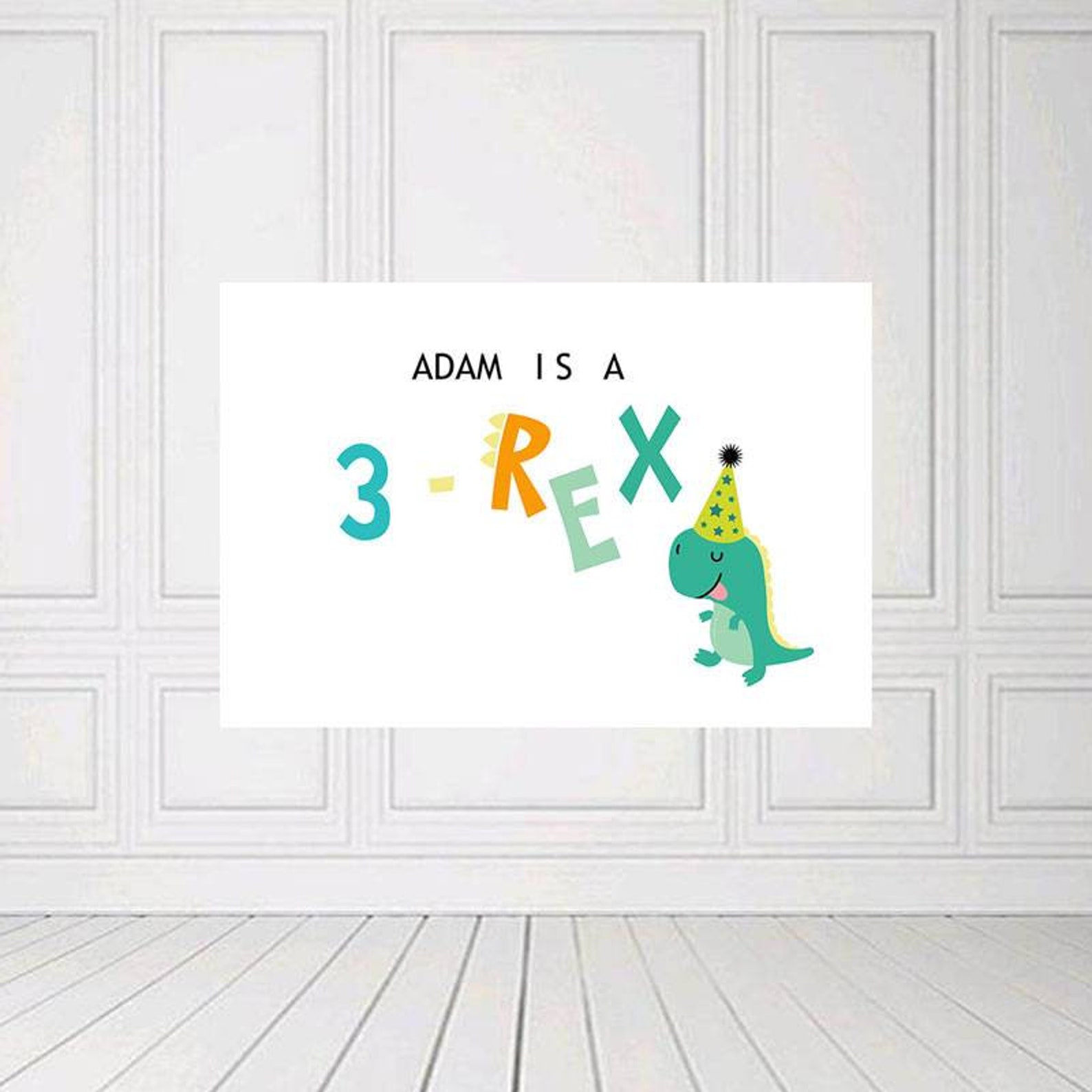 3 Rex Dinosaur Theme Birthday Party Decoration Decor Banner - Etsy