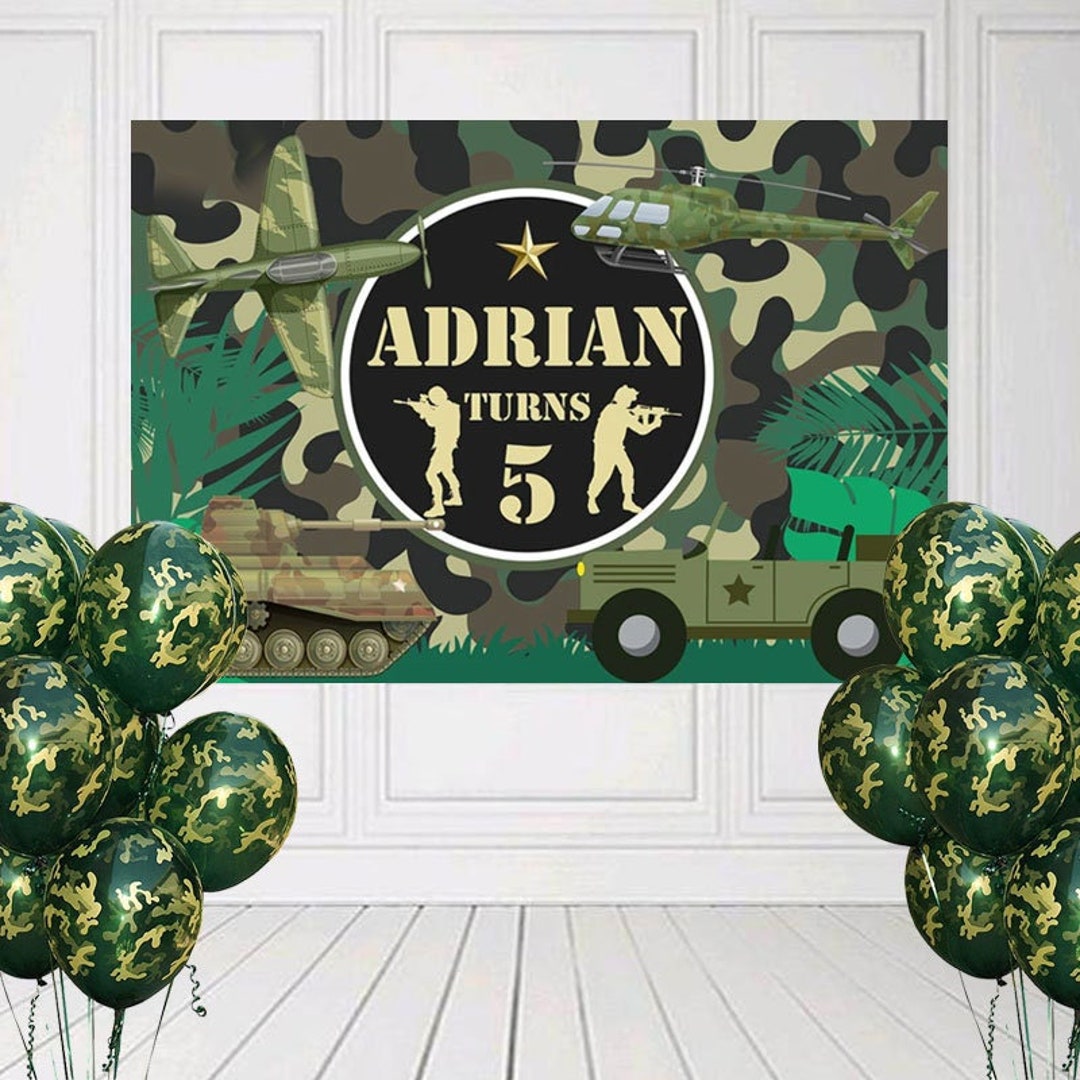 Camouflage Camo Pattern Army Soldier Military Theme Birthday Party ...