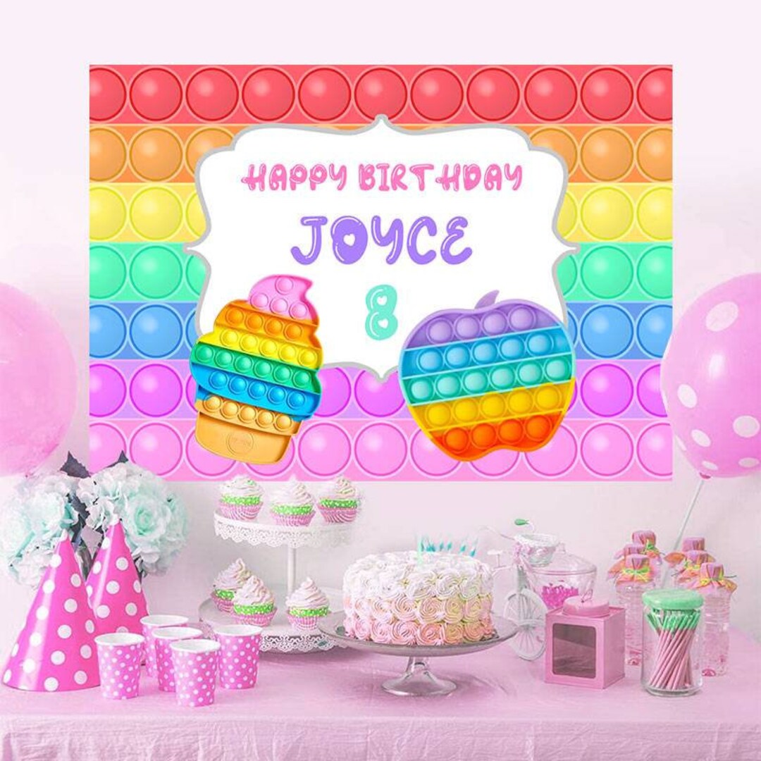 Pop It Theme Birthday Party Decoration Banner - Etsy