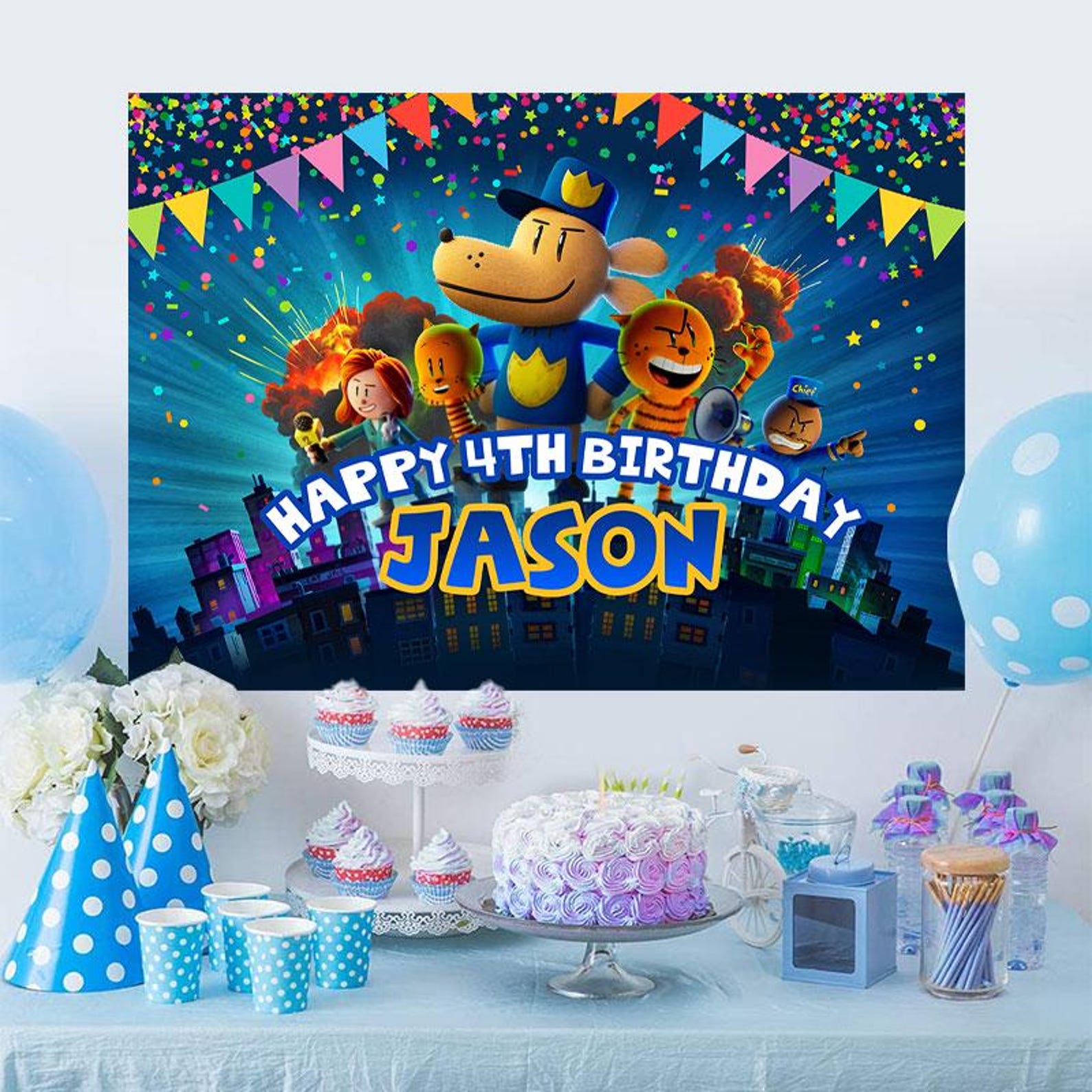 Dog Man Dogman Theme Birthday Party Decoration Decor Banner - Etsy