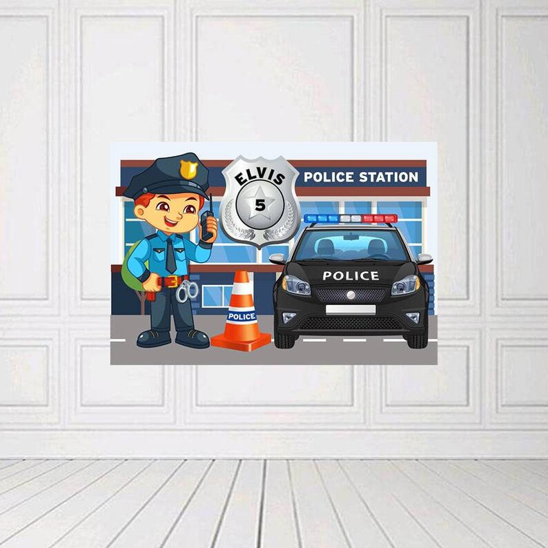Policeman Police Car Station Theme Birthday Party Decoration Decor ...