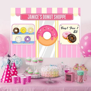 Donut Shoppe Pink Theme Birthday Party Decoration Decor Banner - Etsy