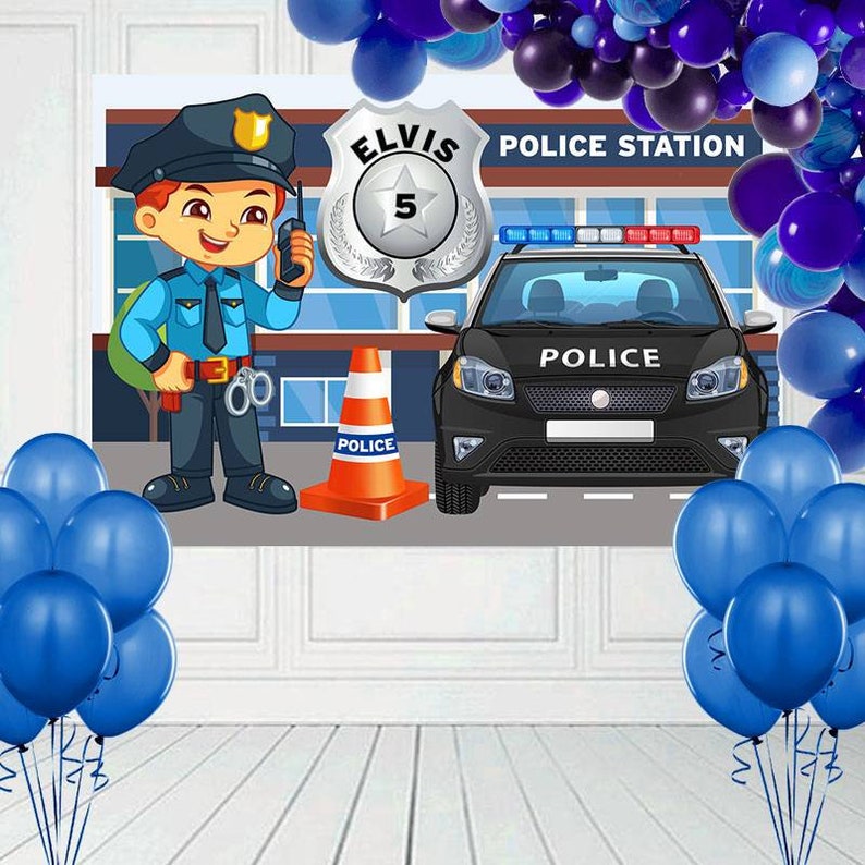 Policeman Police Car Station Theme Birthday Party Decoration Decor ...