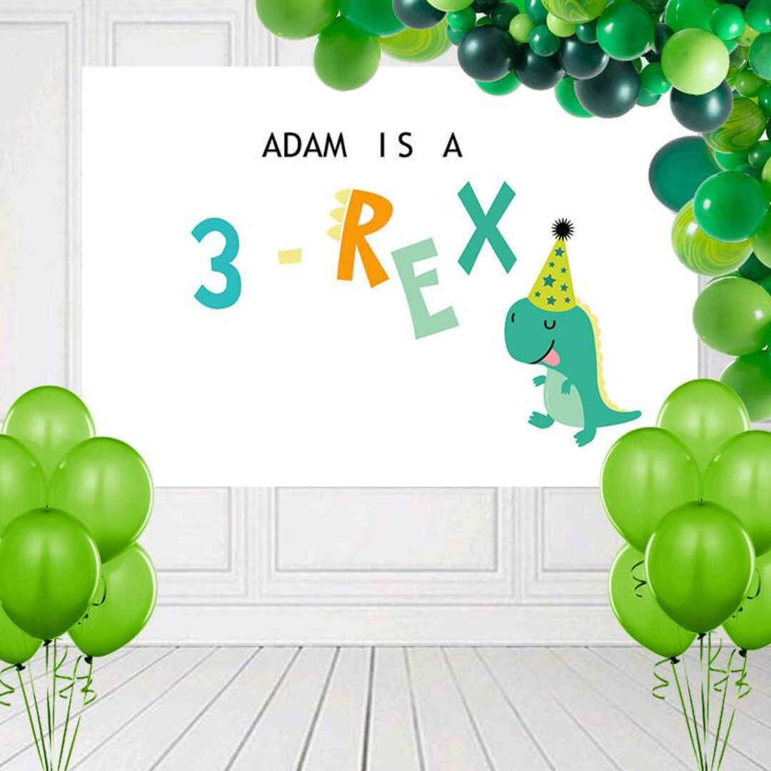 3 Rex Dinosaur Theme Birthday Party Decoration Decor Banner - Etsy