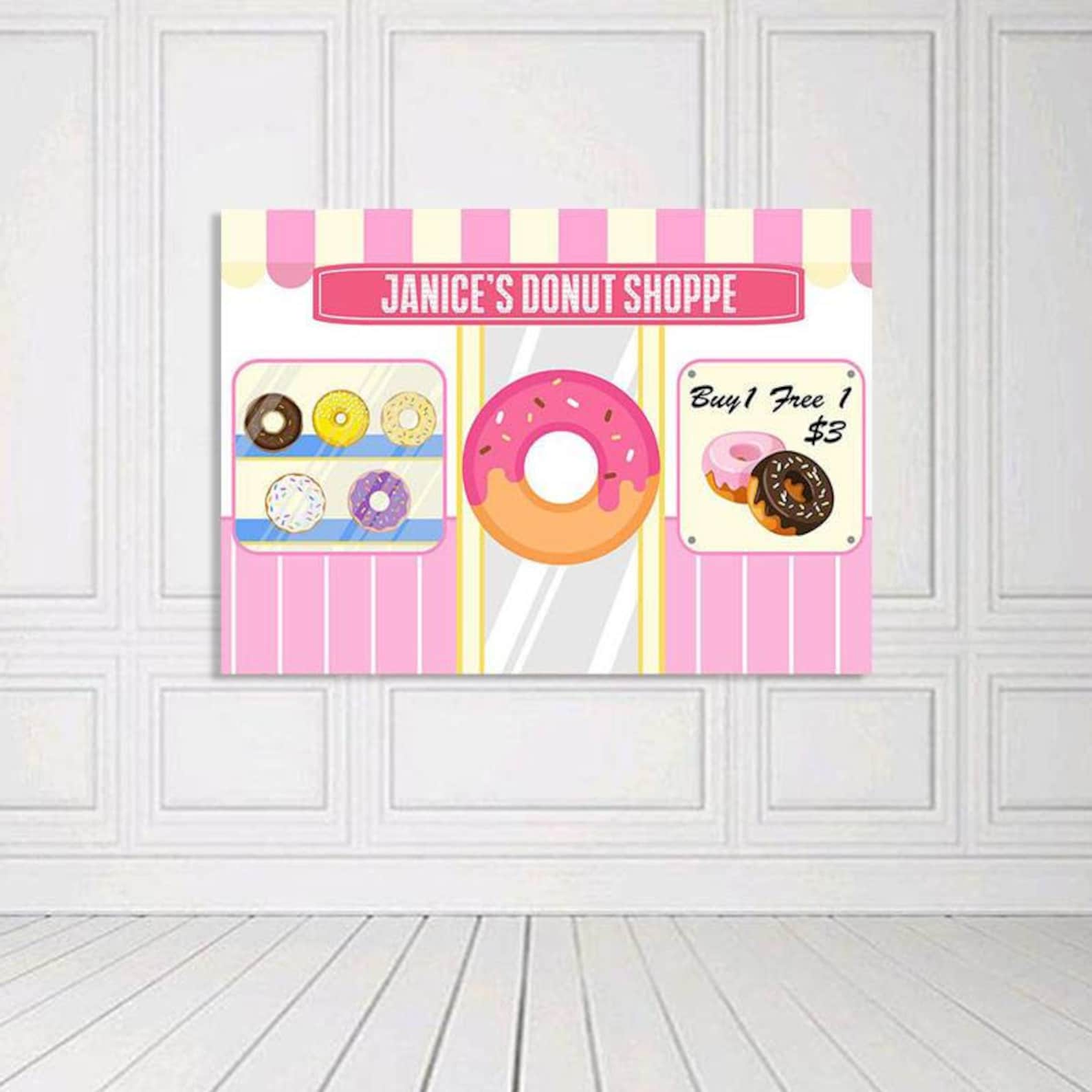 Donut Shoppe Pink Theme Birthday Party Decoration Decor Banner - Etsy