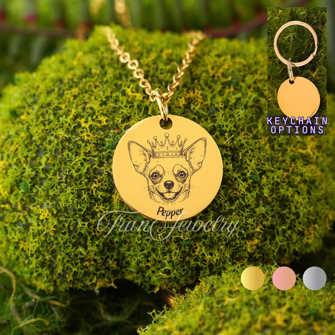 Chihuahua King and Queen Necklace • Personalized Necklace • Chihuahua ...