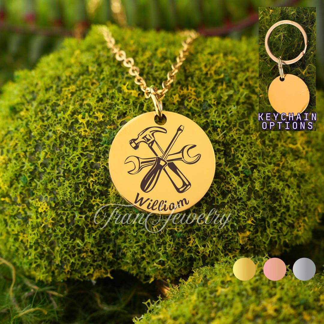 Mechanic Necklace for Men and Women • Custom Engraved Mechanic Pendant ...