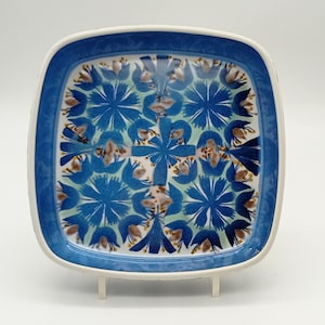 Vintage Royal Copenhagen Ceramic Plate, Multicoloured Square Dish ...