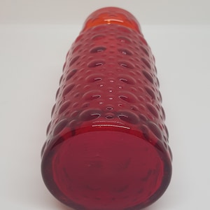 Vintage Red Mid Century Bubble Glass Vase, Hobnail Burgundy Red German ...