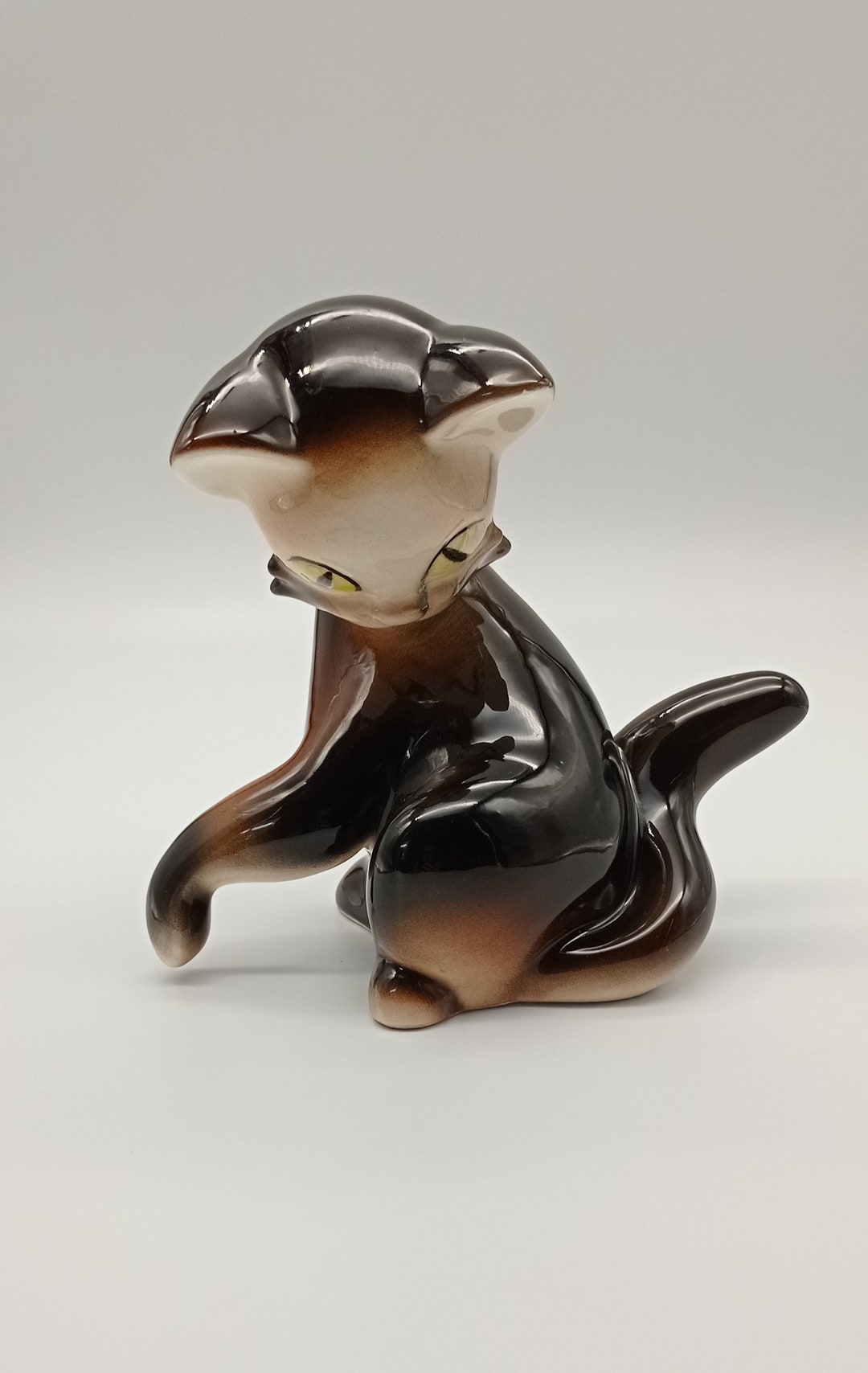 Vintage Jichokera Bechyne Cat Figurine, Cute Decorative Cat Statue ...