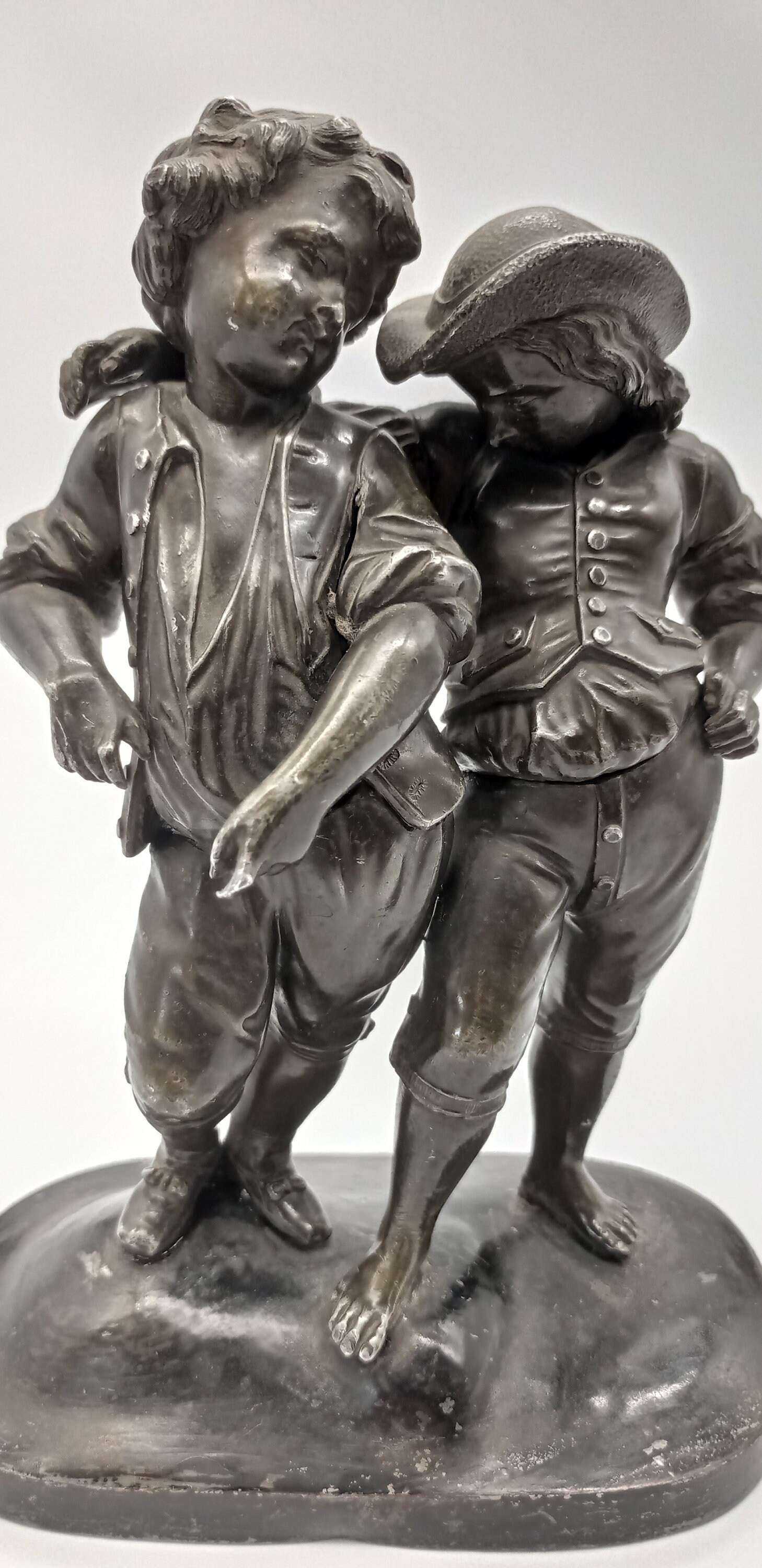 Antique Cast Pewter Two Young Male Figurine Silver Metal Boys - Etsy