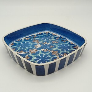 Vintage Royal Copenhagen Ceramic Plate, Multicoloured Square Dish ...