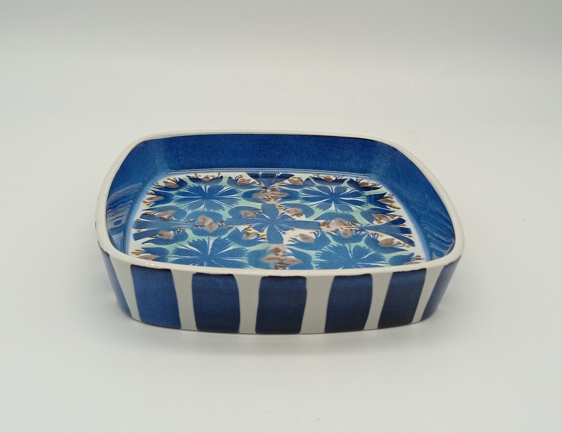 Vintage Royal Copenhagen Ceramic Plate, Multicoloured Square Dish ...