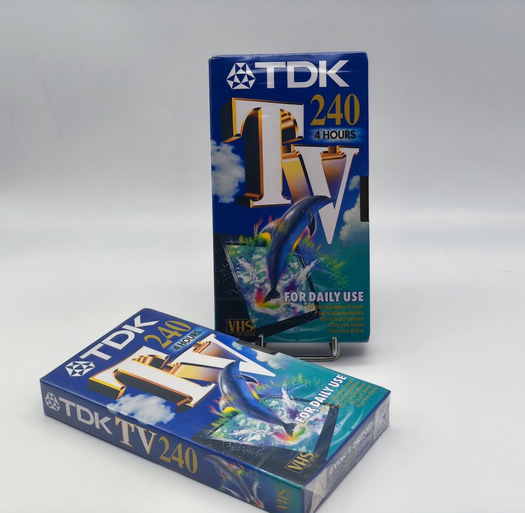 Vintage TDK E-240 TV 240 Vhs Tape 4 Hours Pal Secam - Sealed Unused Set of 2 - Retro Blank Video ...