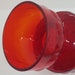Vintage Red Mid Century Bubble Glass Vase, Hobnail Burgundy Red German ...