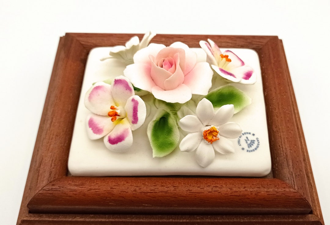Vintage Capodimonte Jewelry Box – Floral Porcelain Trinket Chest, Hand ...
