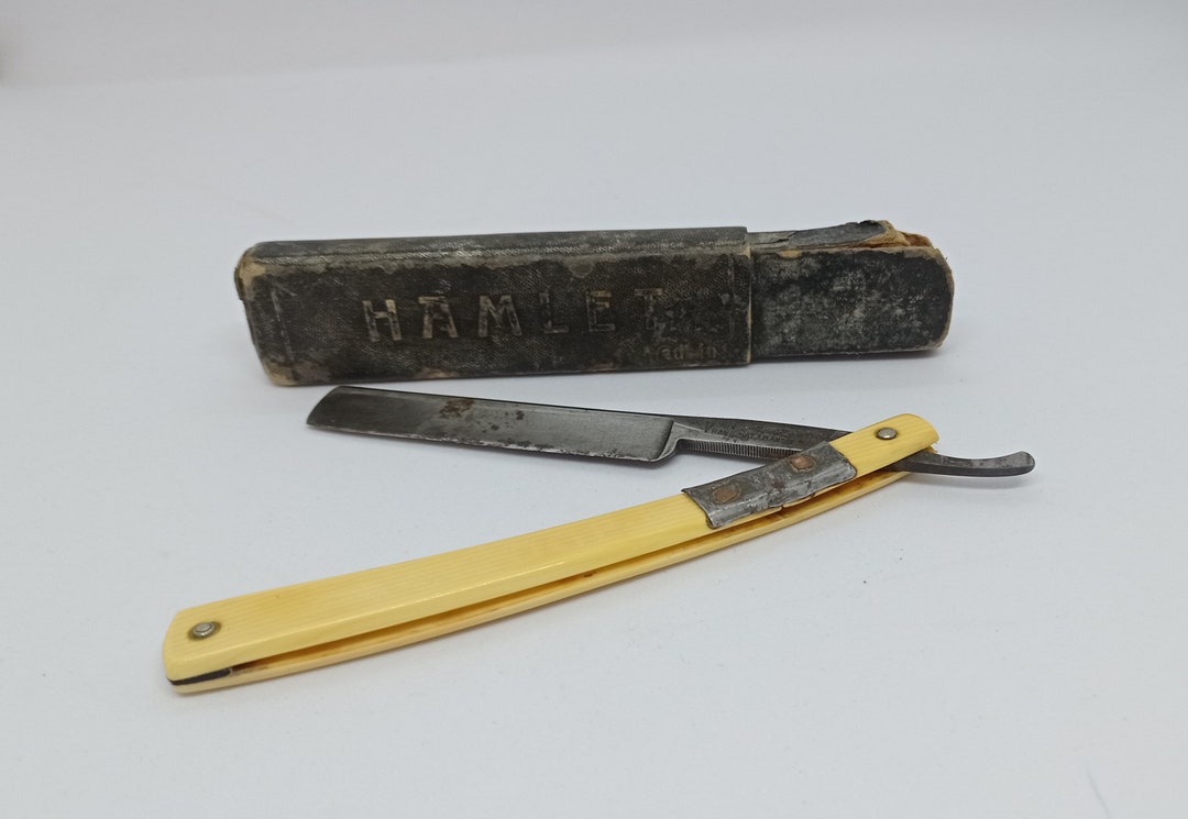 Vintage Salamander Wedge Straight Razor With Ivory Celluloid Handle ...