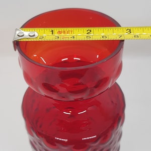 Vintage Red Mid Century Bubble Glass Vase, Hobnail Burgundy Red German ...