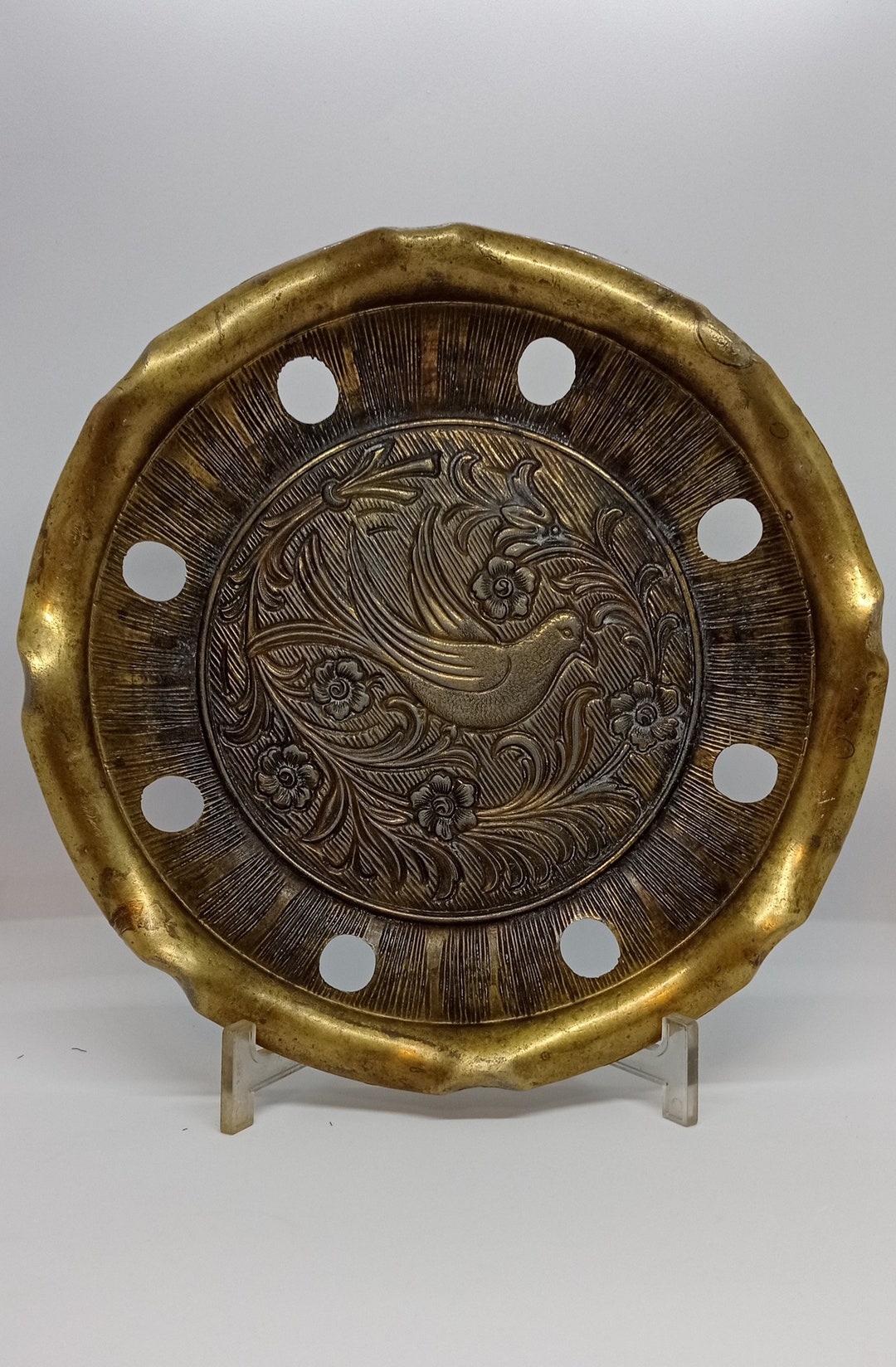 Vintage GADA Brass Wall Plate, MOD Dep 1981, Decorative Metal Wall ...