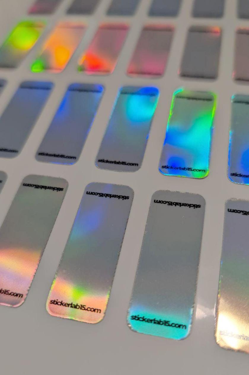 50 Count Holographic 35 Pt One Touch Stickers for Custom Logos ...