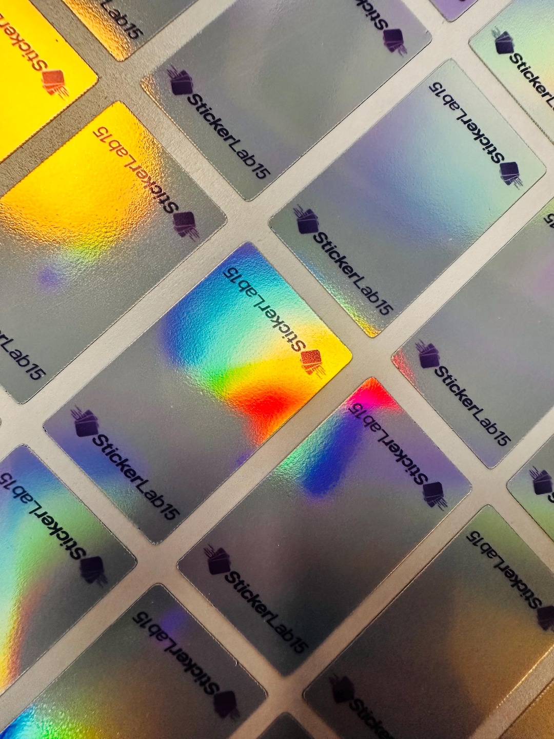 50 Count Holographic 35 Pt One Touch Stickers for Custom Logos ...