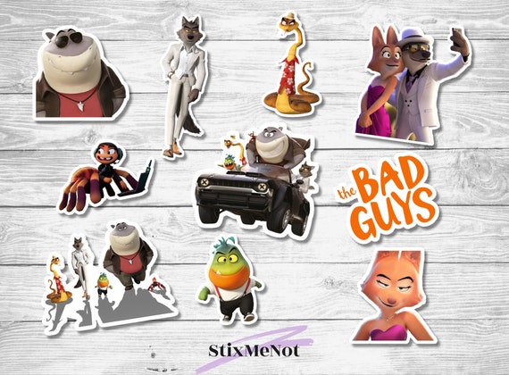 Set of 10 the Bad Guys Stickers die-cut - Etsy