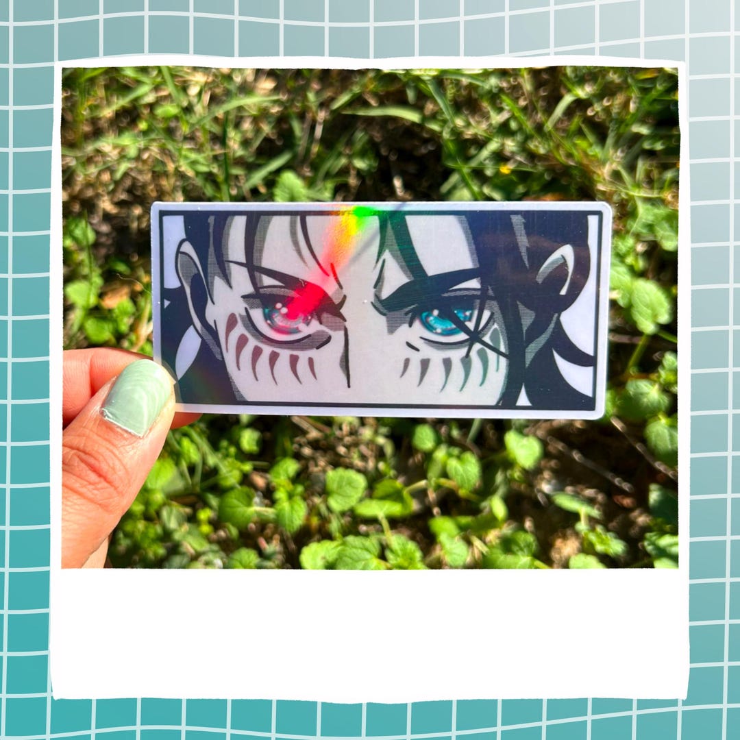 3.5" Season 4 Eren Jaeger Titan Marks Holographic Sticker | 3.5" Anime ...
