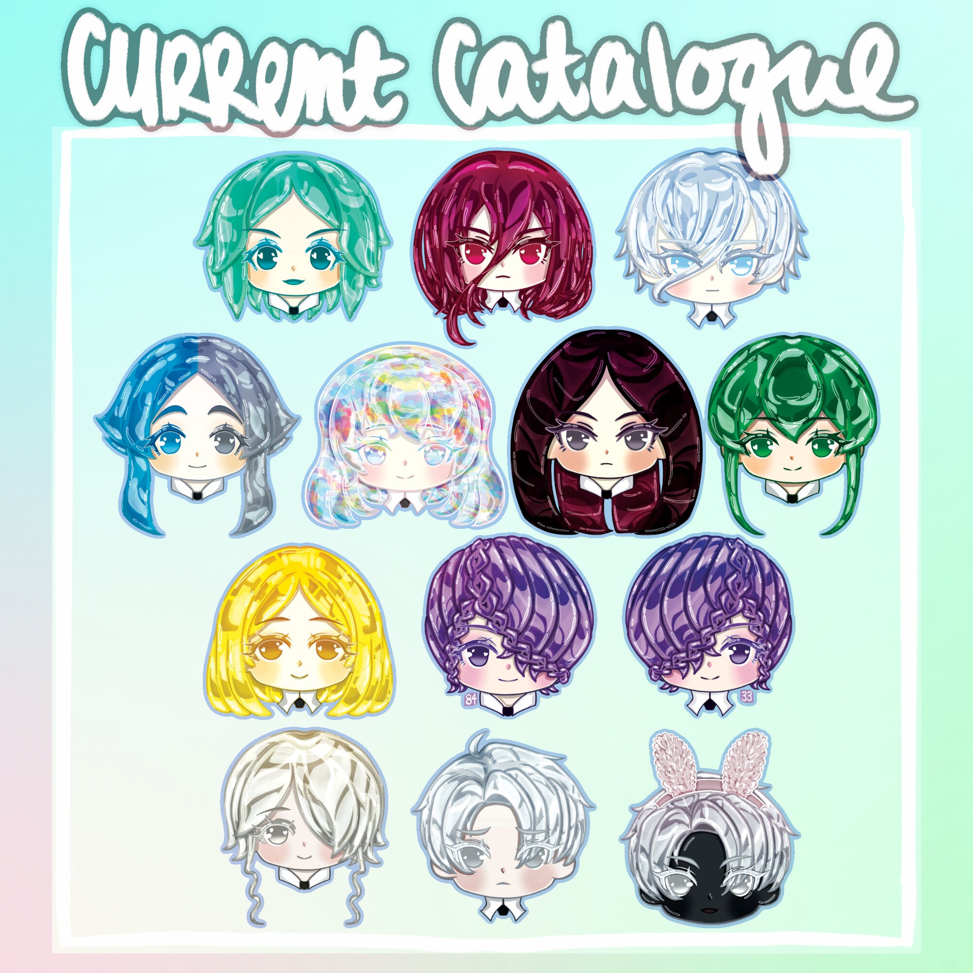 3 Houseki No Kuni Gems Chibi Stickers 3 Land of Lustrous Chibi Stickers ...