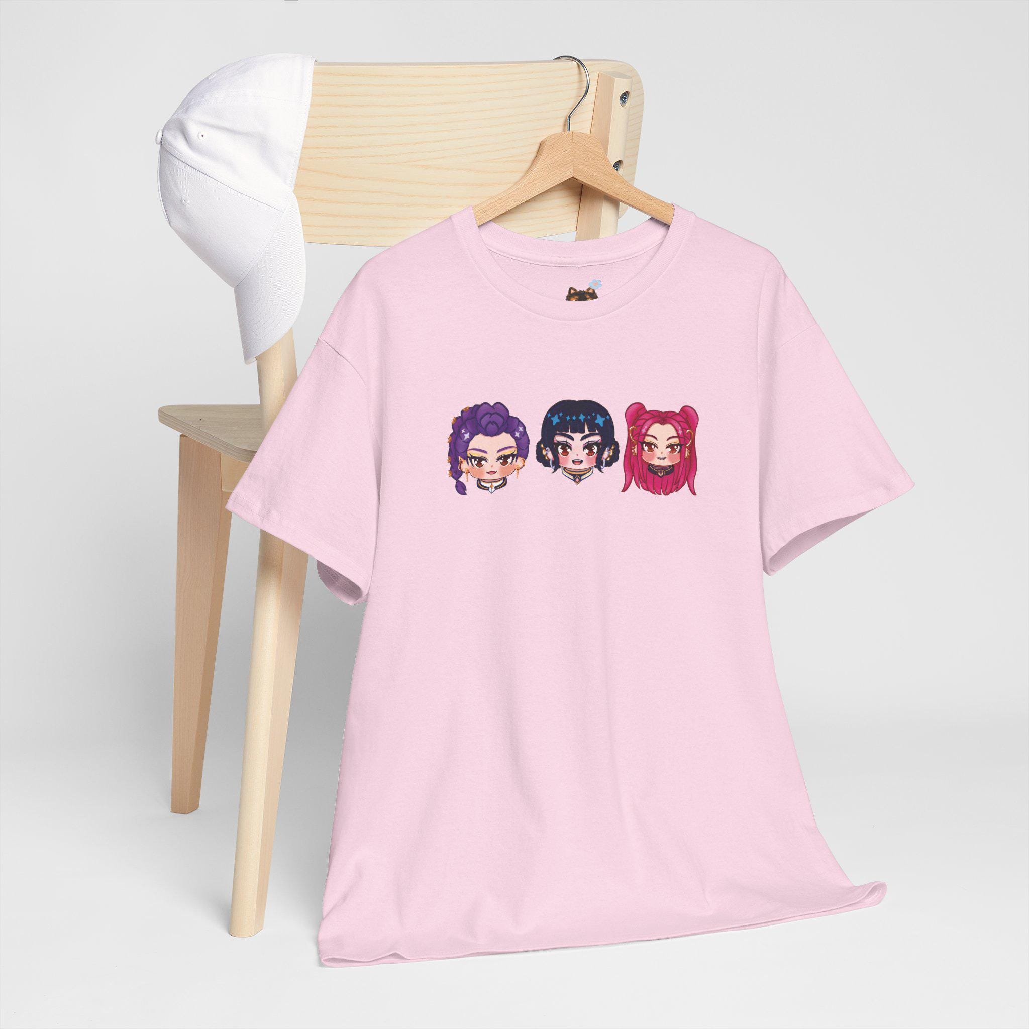 Huntrix Rumi Zoey Mira Chibi T-shirt | Cute Kpop Demon Hunters Kawaii ...