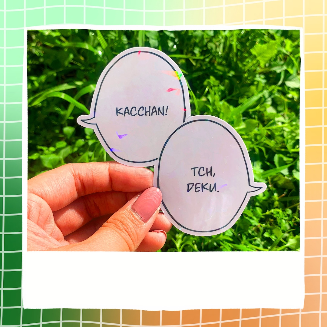 Bkdk kacchan and Tch, Deku Speech Bubble Holographic Water Resistant ...