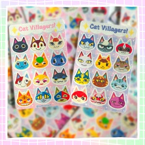 ACNH Cat Villager Holographic and Water Resistant Sticker Sheets! | All ...