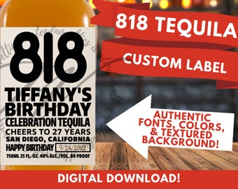 818 Tequila Label - Etsy