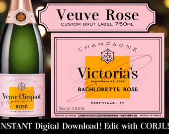 Custom Veuve Rose - Etsy