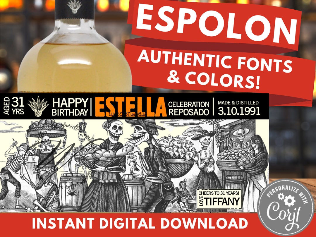 AUTHENTIC Birthday Espolon Reposado 750ml Custom Bottle Label - Etsy